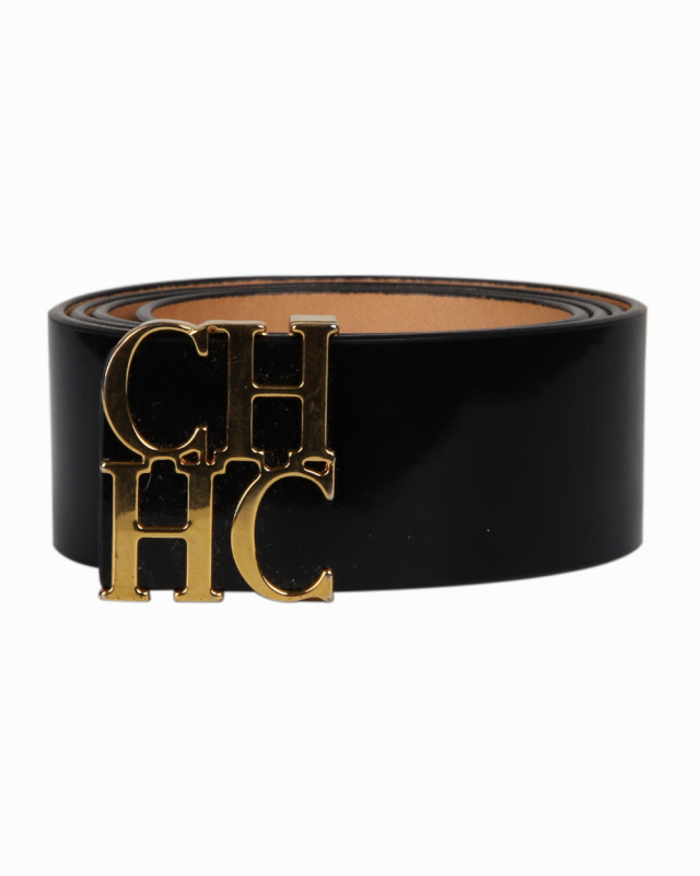 Cinto Carolina Herrera CH Verniz Preto