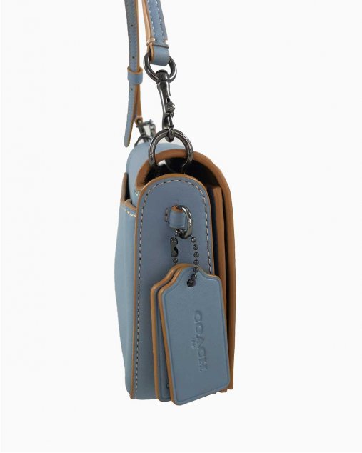 Bolsa Coach Azul Claro e Caramelo