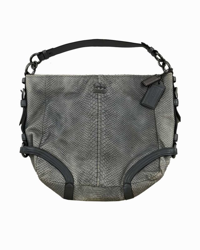 Bolsa Coach Hobo Python Cinza Autentica Feminina original