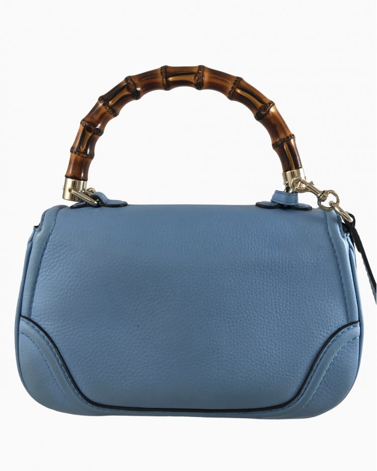Bolsa Gucci New Bamboo Couro Azul Edição Especial
