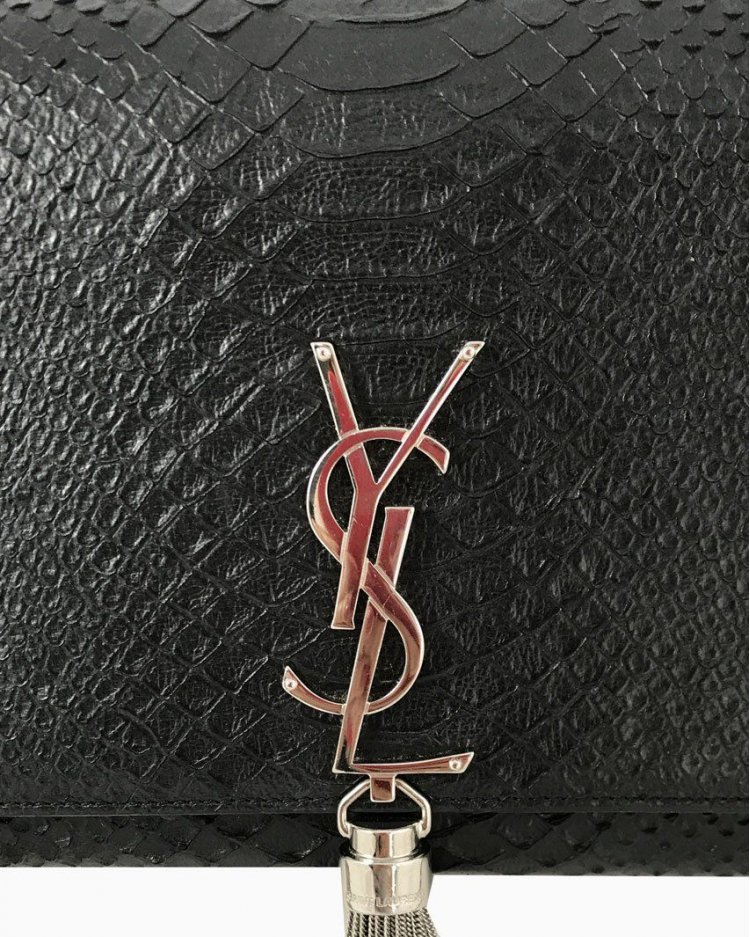 Bolsa YSL Kate Preta Python