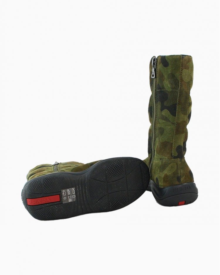 Bota Infantil Prada Original Militar Verde