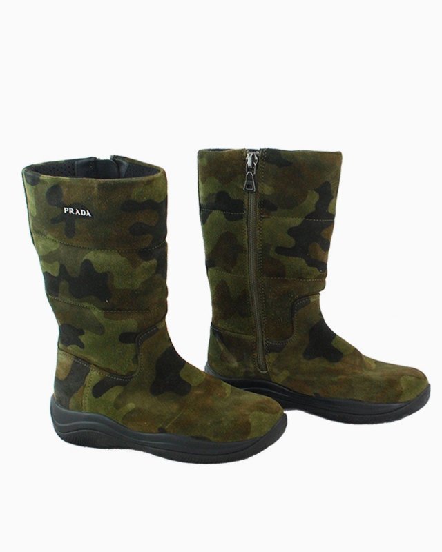 Bota Infantil Prada Original Militar Verde