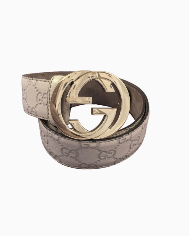 Cinto Gucci G Interlocking Bege