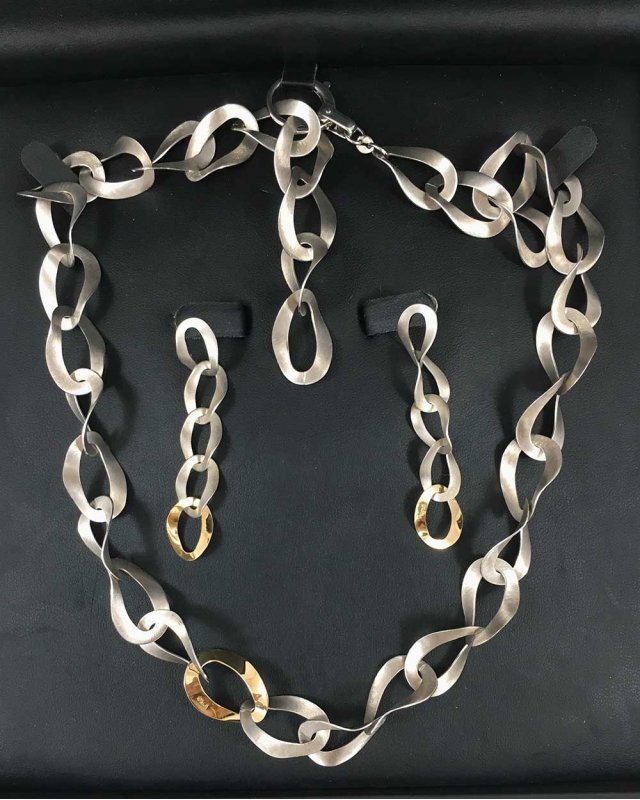 Conjunto Vivara Colar e Brinco Ouro e Prata