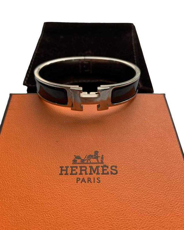 Pulseira Hermes Clic H Bracelet Prata