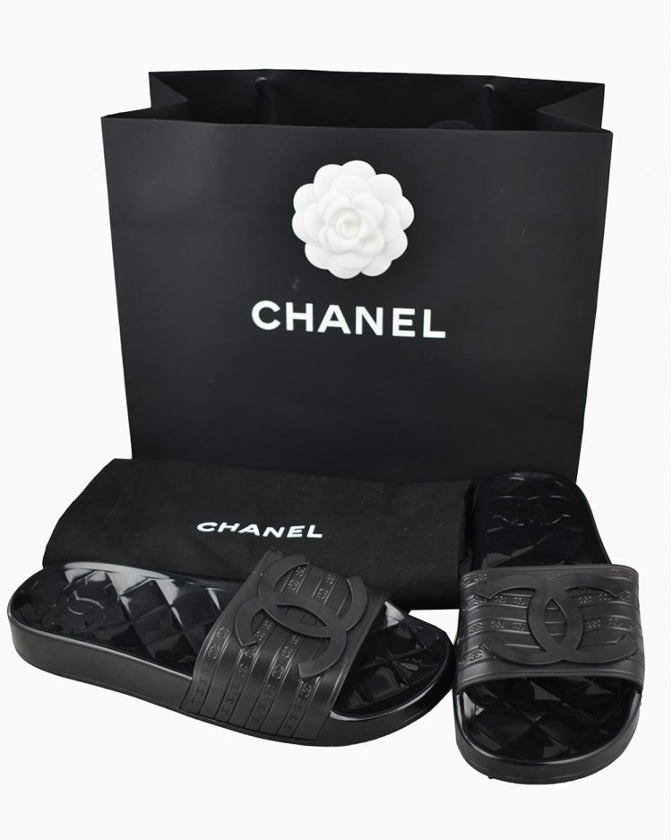 Slide Chanel Preto