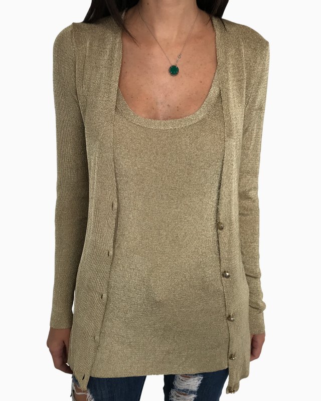 Suéter Gucci Original Dourado Feminino Conjunto Autêntico